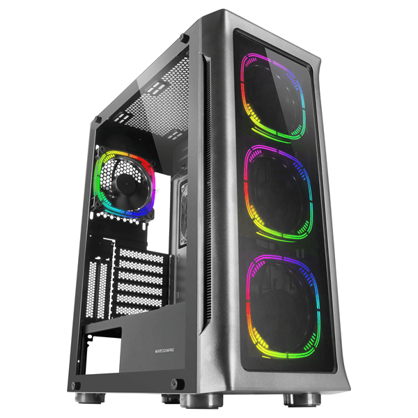 E-ATX TOWER CASE MARS GAMING MC-NEO BLACK PREMIUM 4 ARGB VENTILADORES ...
