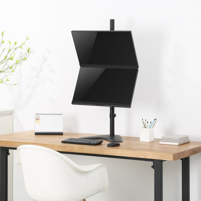 DUAL STACK MONITOR DESK STAND 13-32IN TILT SWIVEL ROTA TE - PCBox