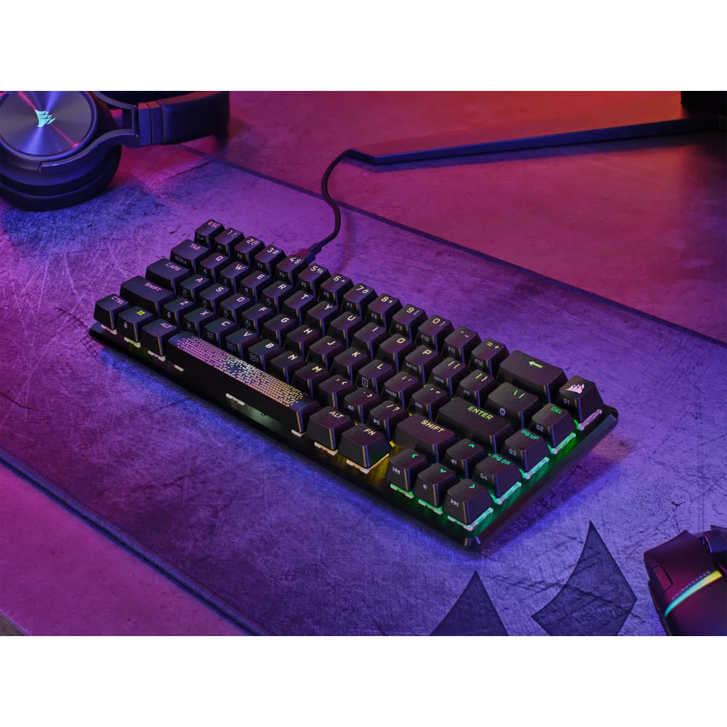 TECLADO ÓPTICO-MECÂNICO CORSAIR K65 PRO MINI RGB | 65% - PCBox