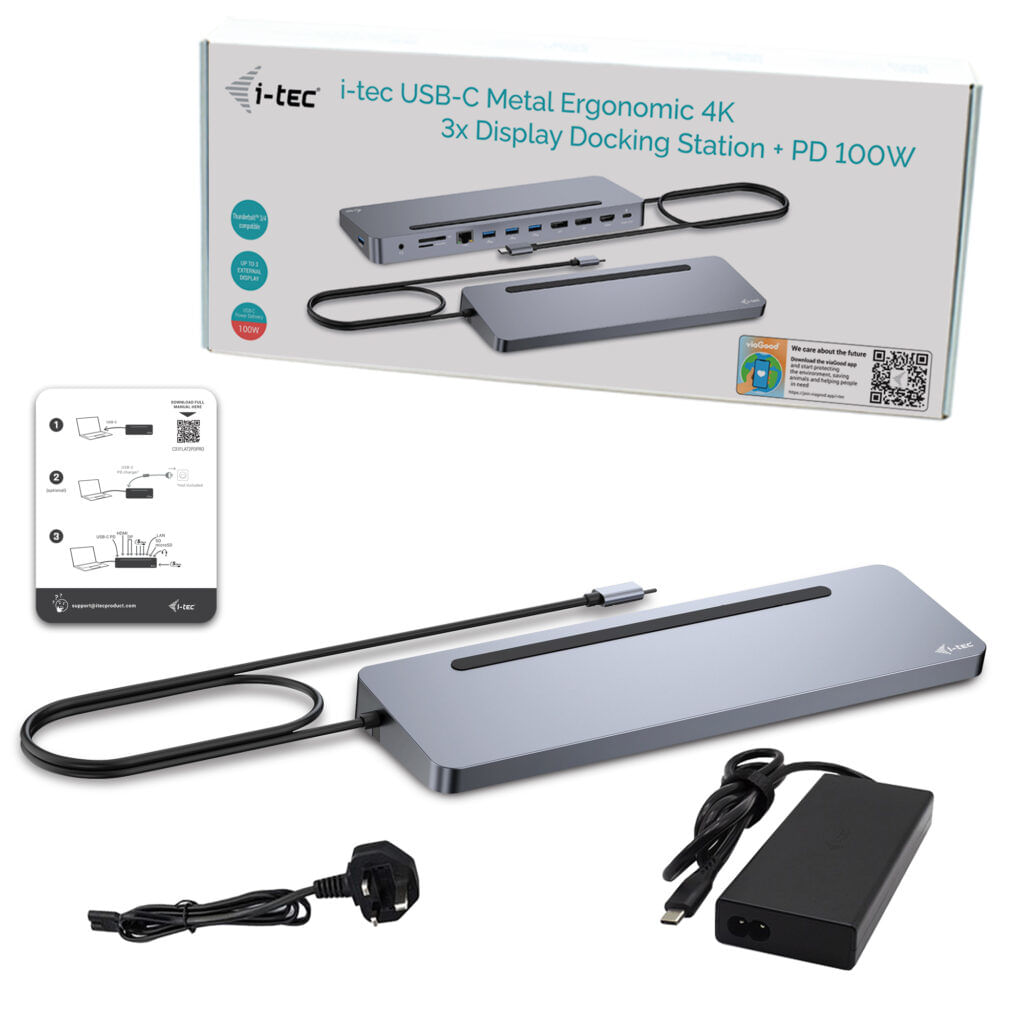 I-TEC USB-C ERGO 3X LCD DOCK METAL ERGONOMIC 4K DOCK PD 100 W - PCBox