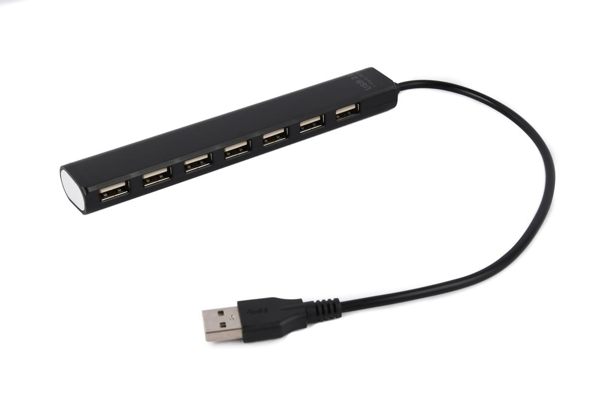 HUB USB 2.0 DE 7 PORTAS PRETO - PCBox