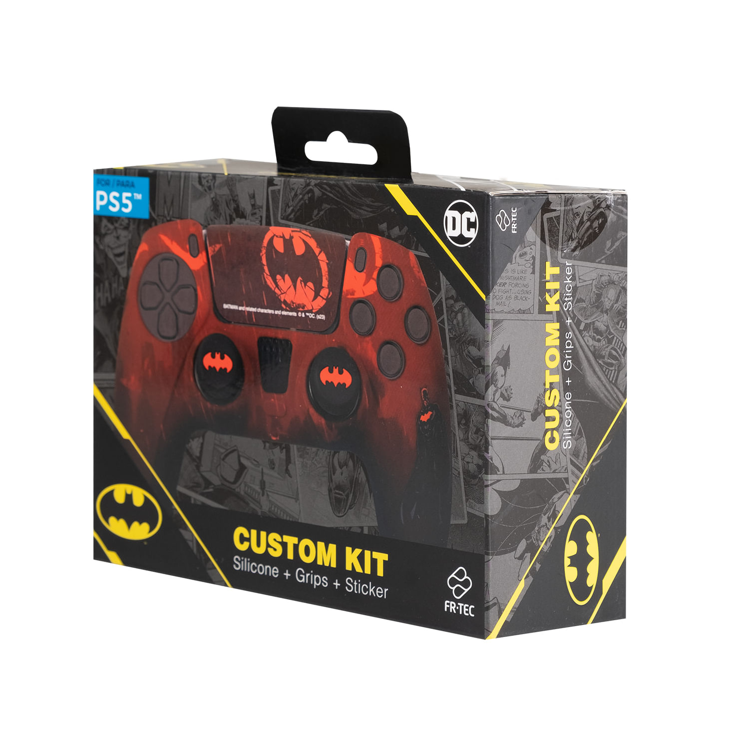 PS5 DC CUSTOM KIT BATMAN FR-TEC SILICONA + GRIPS + STICKER P S5 - PCBox