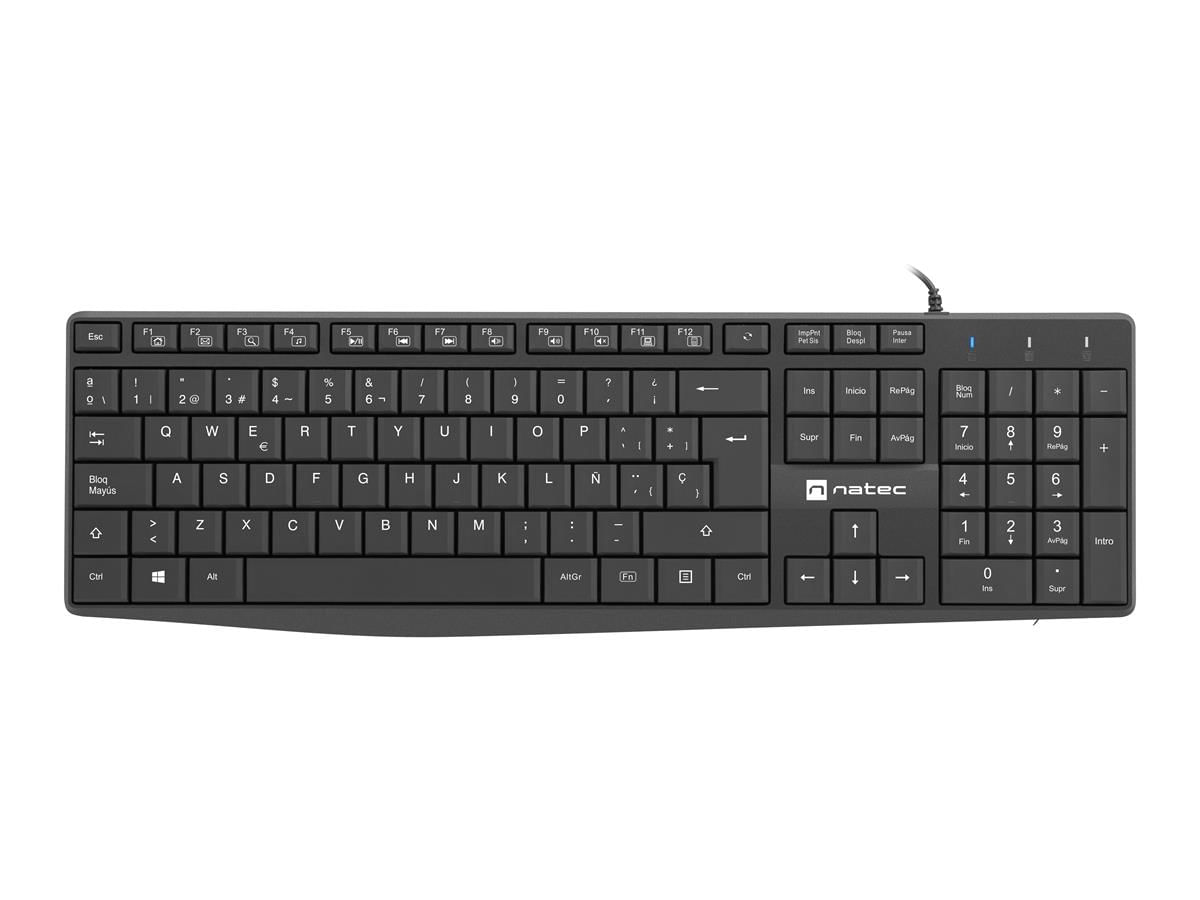 NATEC NAUTILUS SLIM LAYOUT TECLADO ESPANHOL PRETO - PCBox