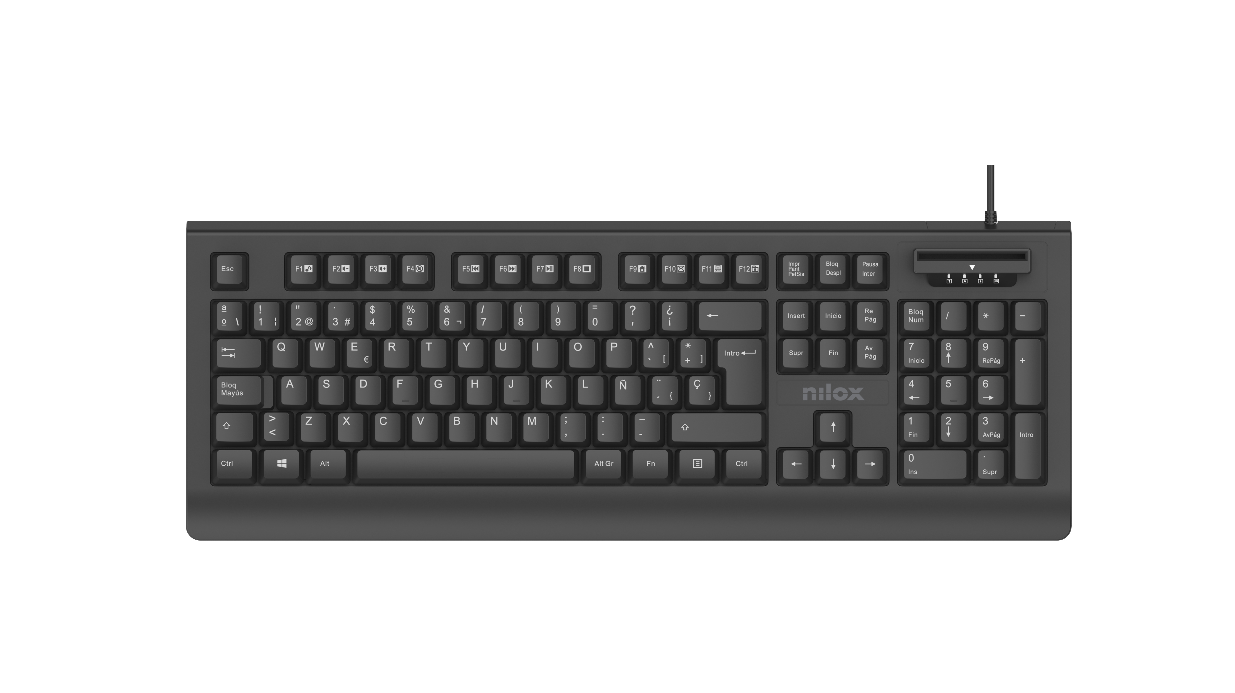 TECLADO LECTOR DNI USB ESPANOL - PCBox