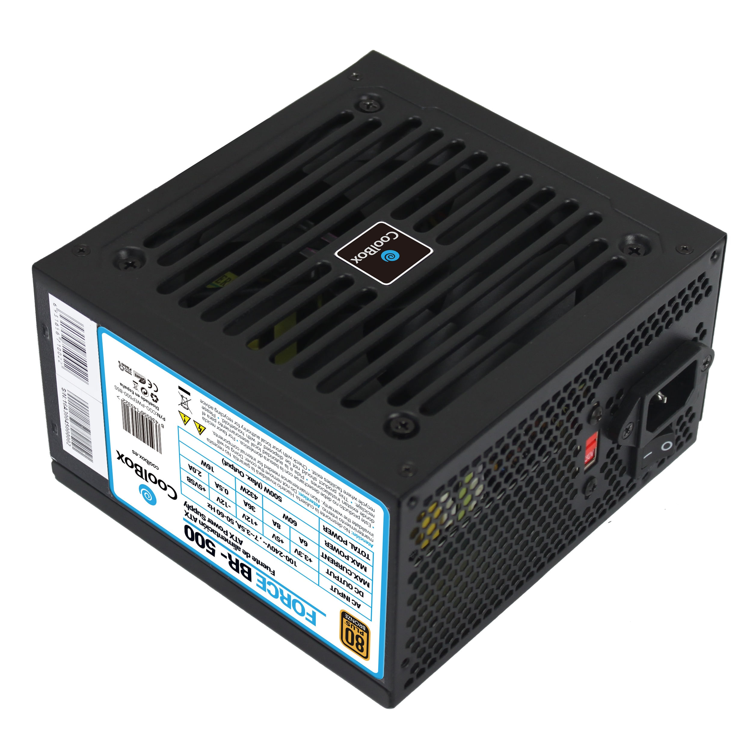 FUENTE ALIMENTACION 500W COOLBOX FORCE 80+ BRONZE - PCBox