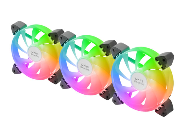 KIT 3xVENTILADOR INTERNO ARGB MARS GAMING MF-3A KIT BLACK 12x12cm ARGB ...