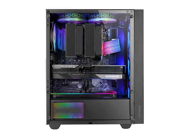CAJA ATX SEMITORRE GAMING MARS GAMING MCAIR FRONTAL NEGRO DE MALLA ...