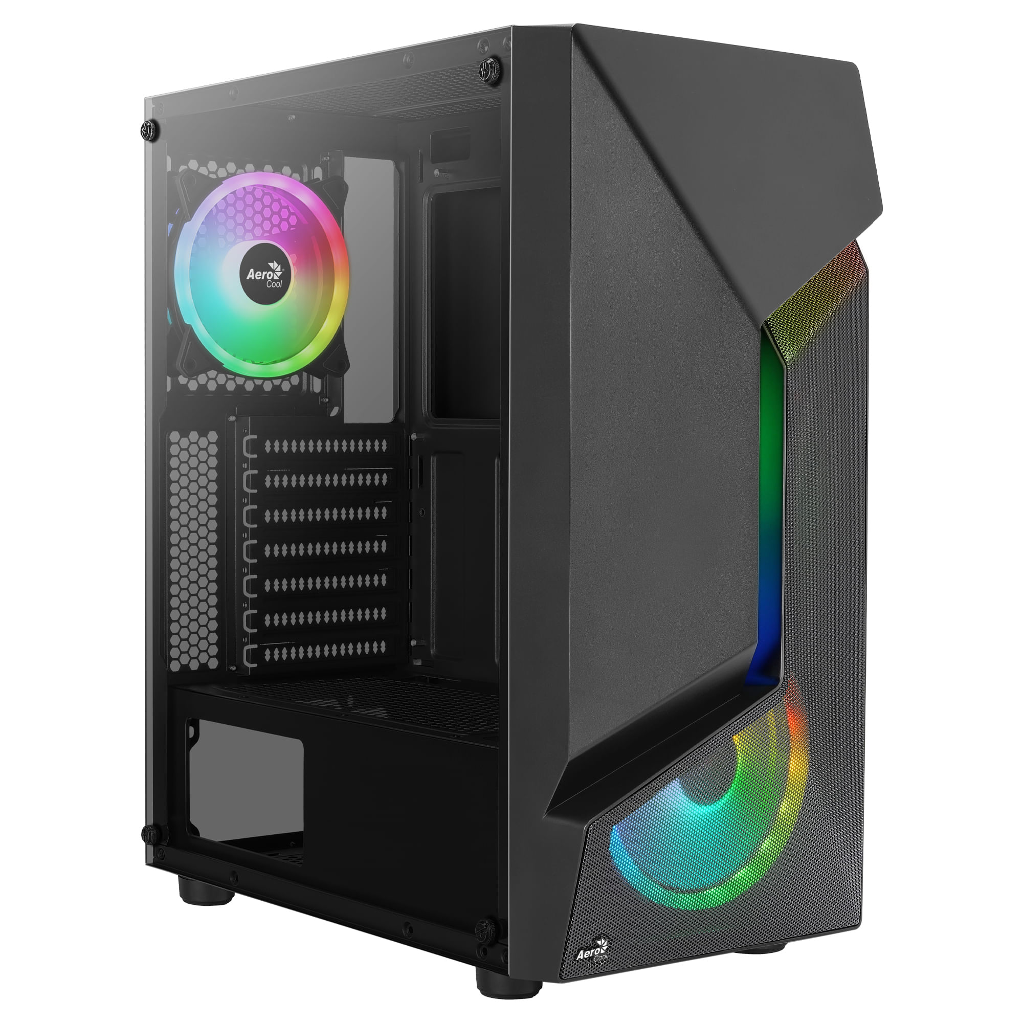 Caja AEROCOOL SCAPEBKV3 Caja Gaming ATX Frontal RGB LED Cristal ...