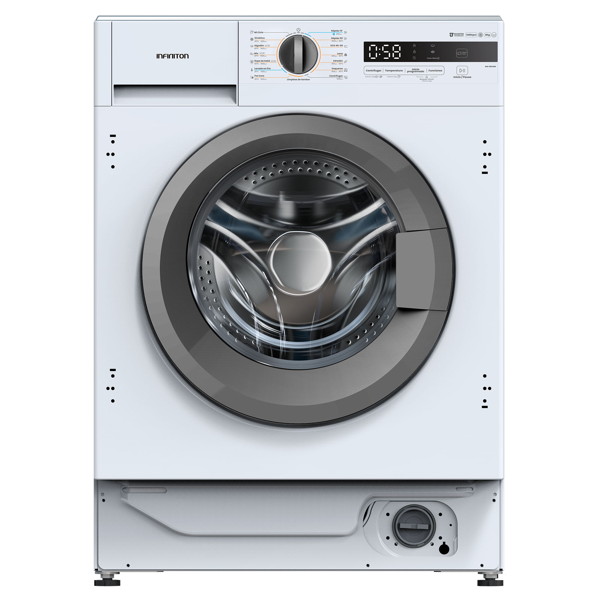 LAVADORA CARGA FRONTAL INFINITON WM-B84ABN 8 KG 1400 RPM A BLANCO