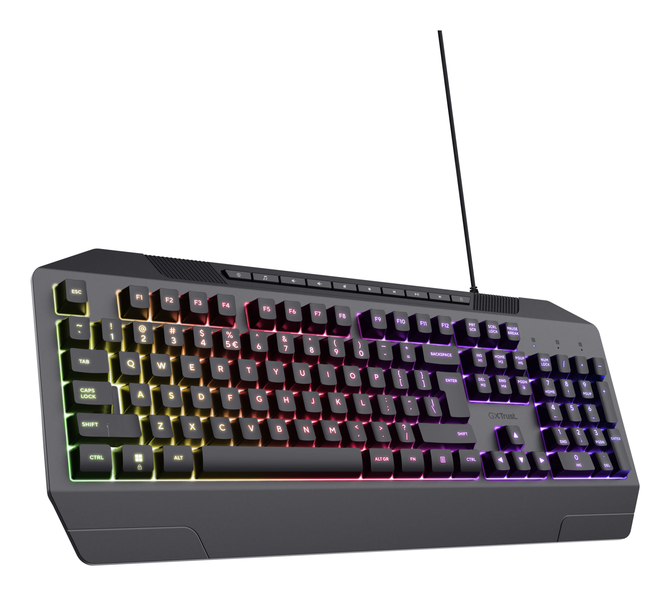 TECLADO TRUST GAMING GXT 836 EVOCX ILUMINACION LED ANTI-GHOSTING 12 ...
