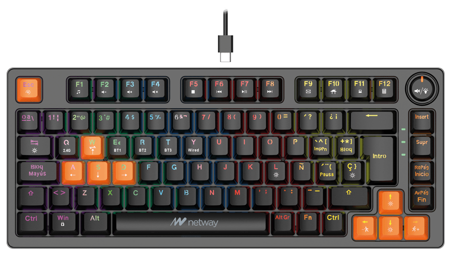TECLADO GAMING NETWAY BT MINI XK900 - PCBox