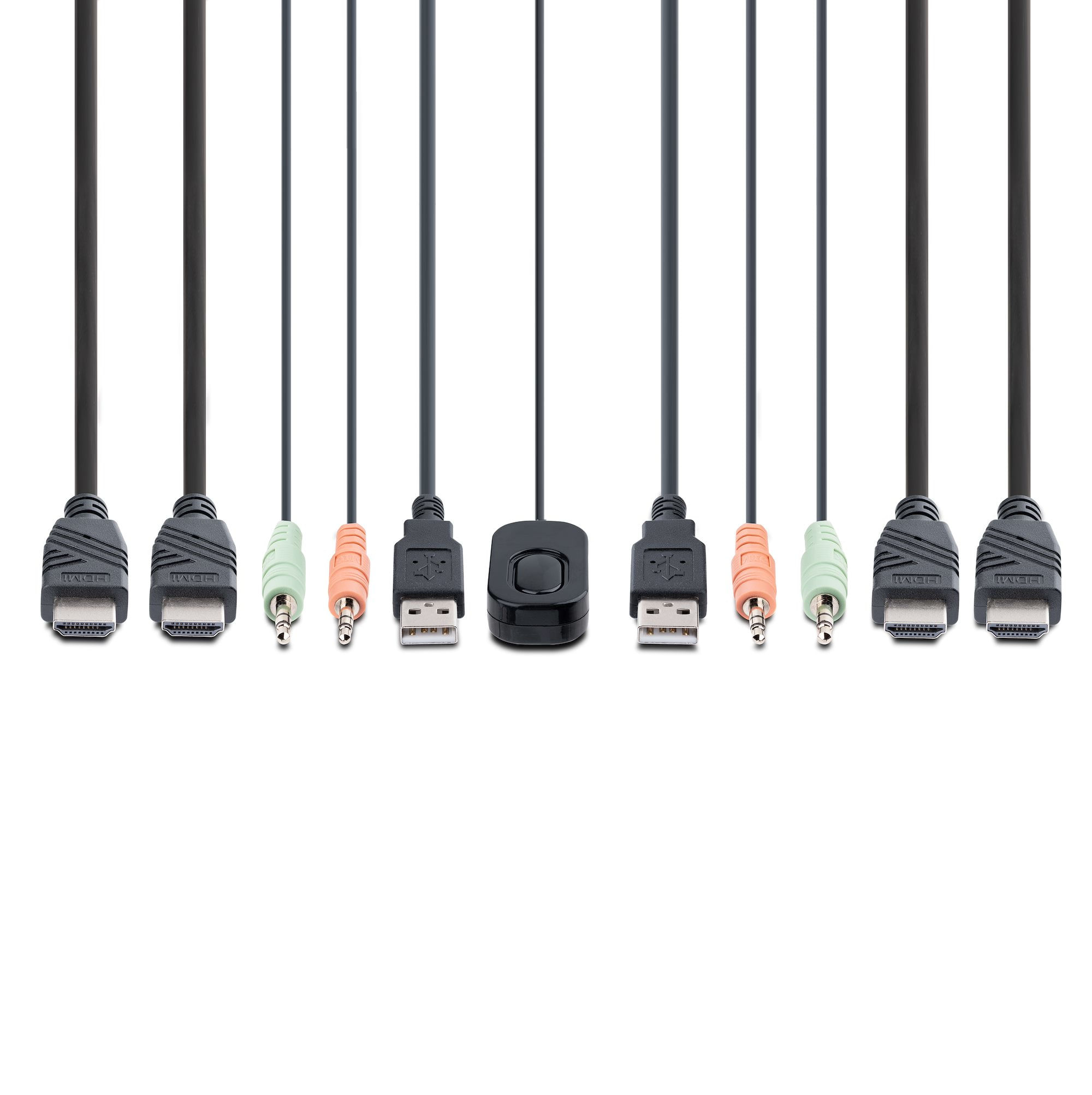 2-Port Dual-Monitor Cable KVM Switch - PCBox