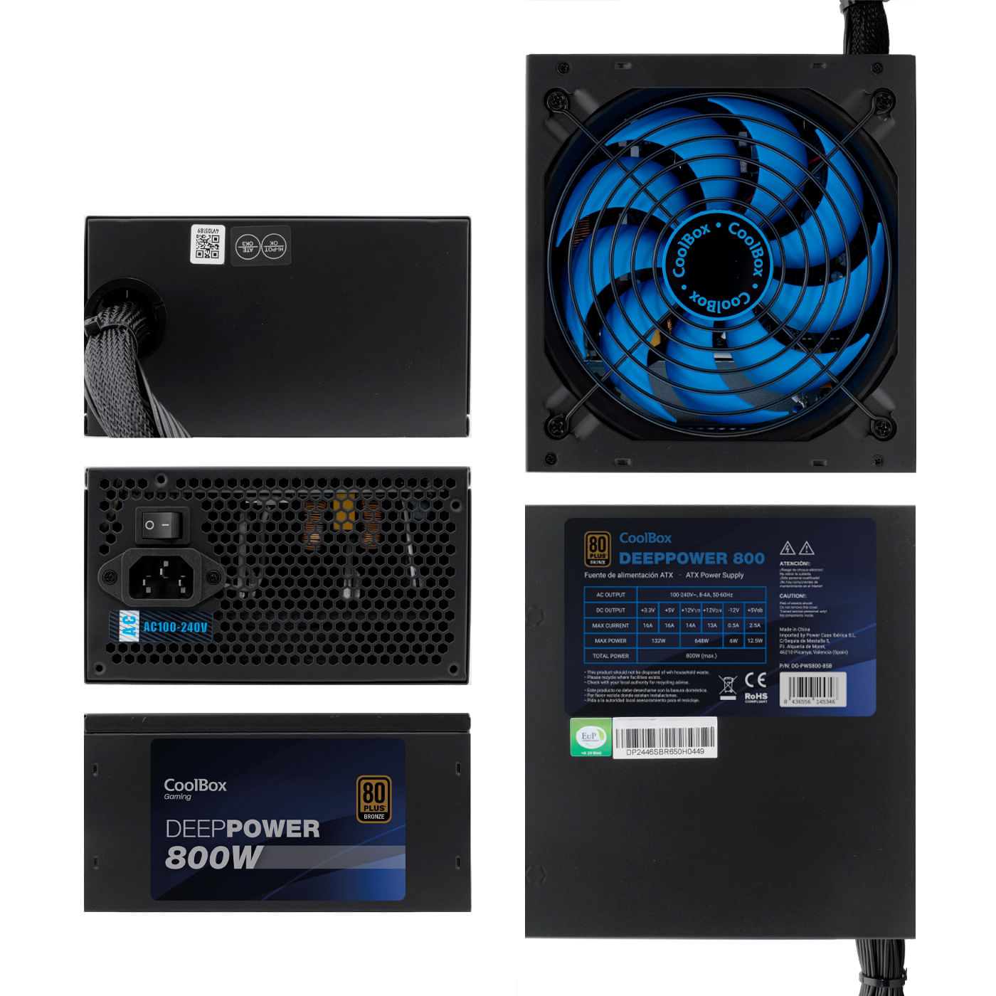 FUENTE ALIMENTACION 800W COOLBOX DEEPPOWER 80+ BRONZE - PCBox