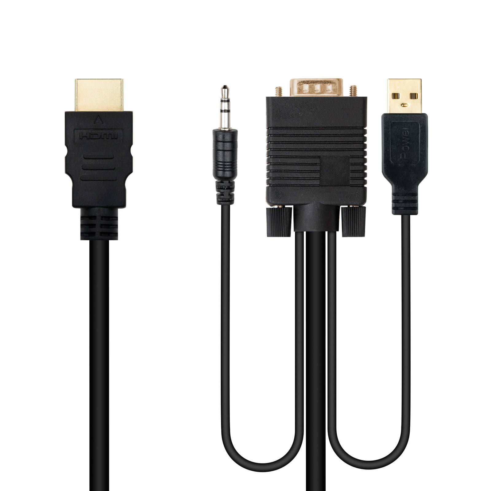 Nanocable Conversor HDMI a VGA-Jack-UBS, 1.8 m - PCBox