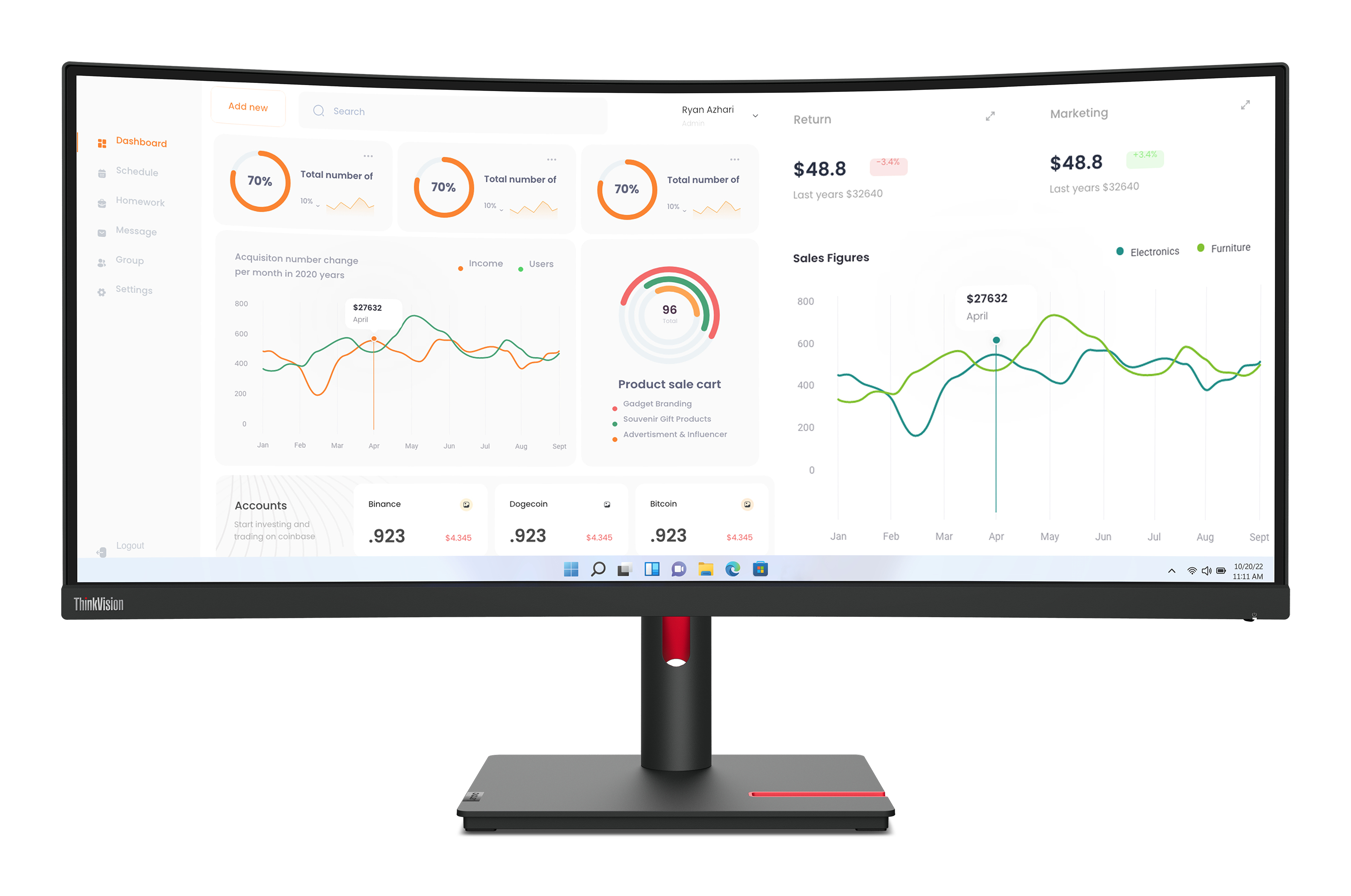 LENOVO ThinkVision T34w-30 ThinkVision 34" LED VA Wide Quad HD HDMI - PCBox