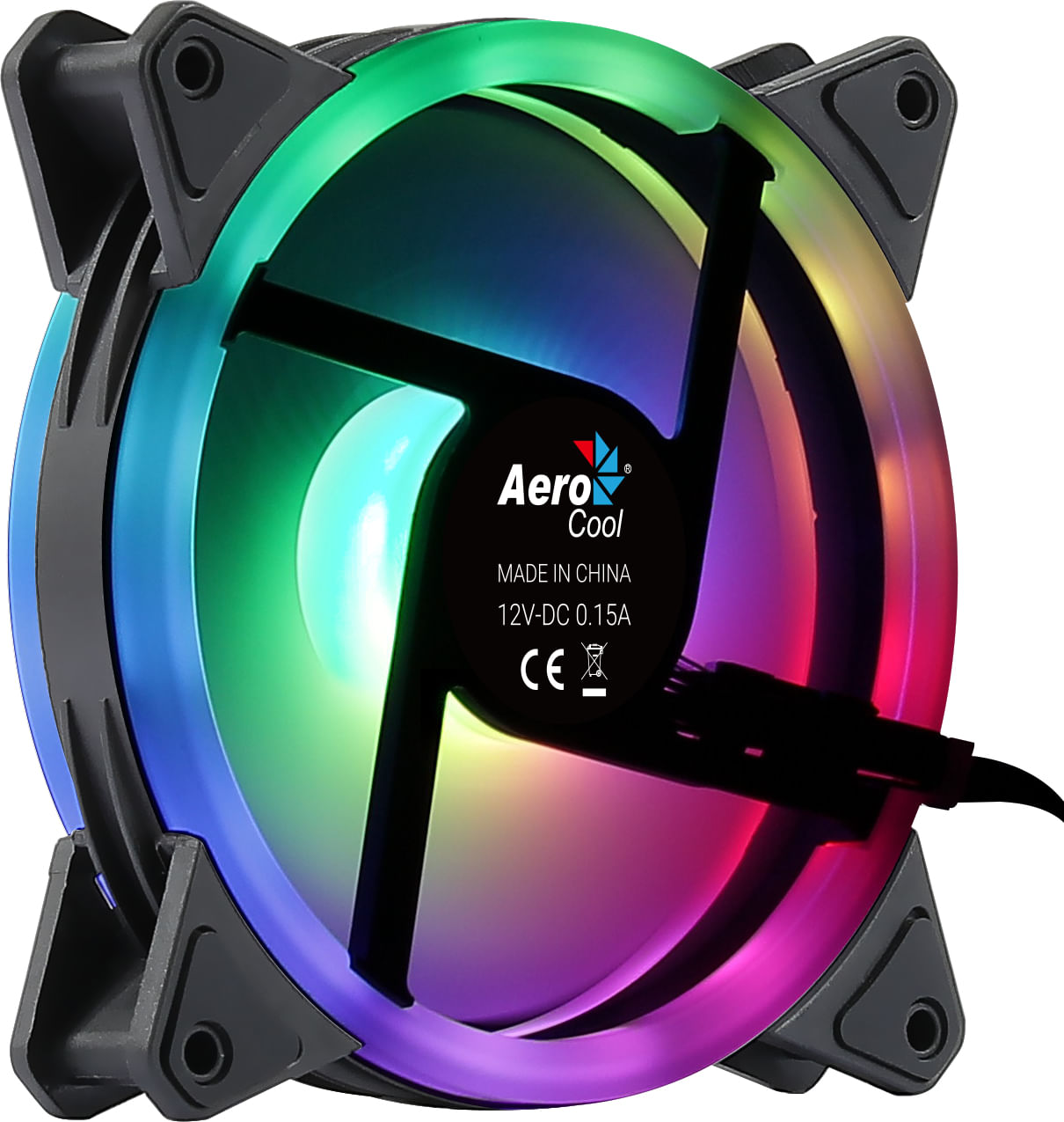 VENTILADOR INT. AEROCOOL DUO ARGB 120mm ANILLO LED DUAL - PCBox