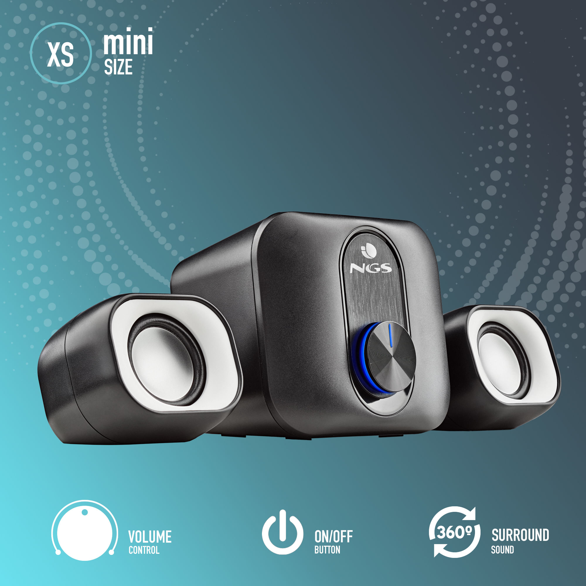 MINI ALTAVOCES NGS 2.1 COMET USB 20W COLOR NEGRO - PCBox