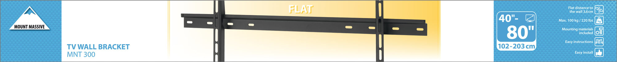 MNT 300 FLAT WALL MOUNT 40-80 MAX 600X400 100 KG - PCBox