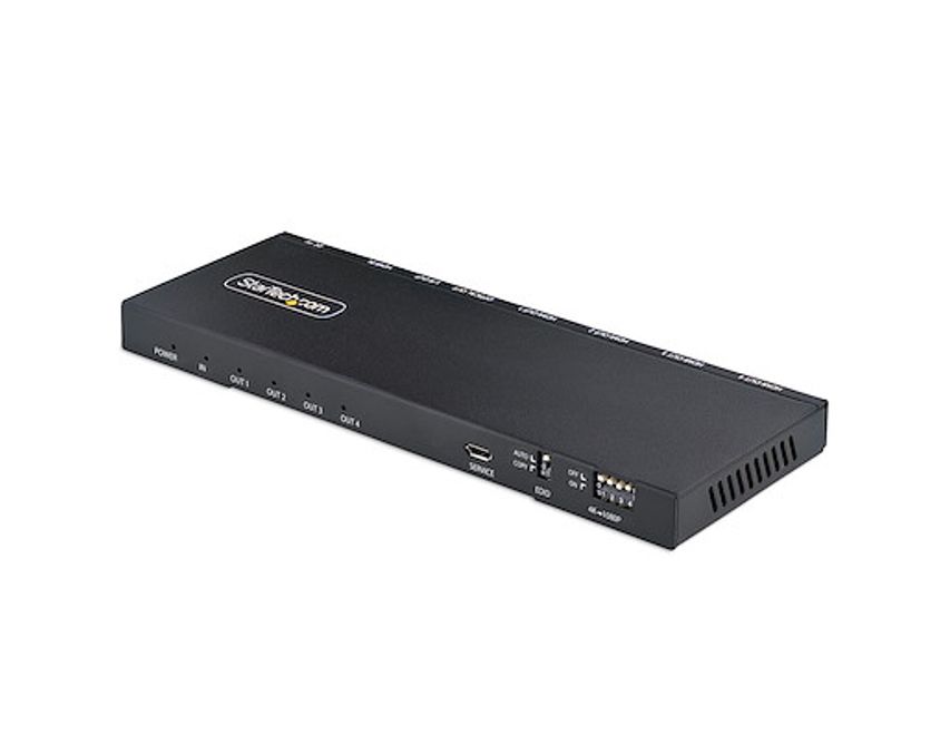 4-PORT HDMI SPLITTER - 4K 60HZ BUILT-IN SCAL ER - PCBox