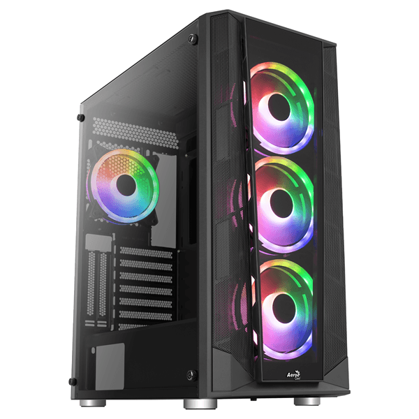 Caja AEROCOOL PRISMBKV3 Caja PC ATX Negra 4 Ventiladores ARGB Frontal ...