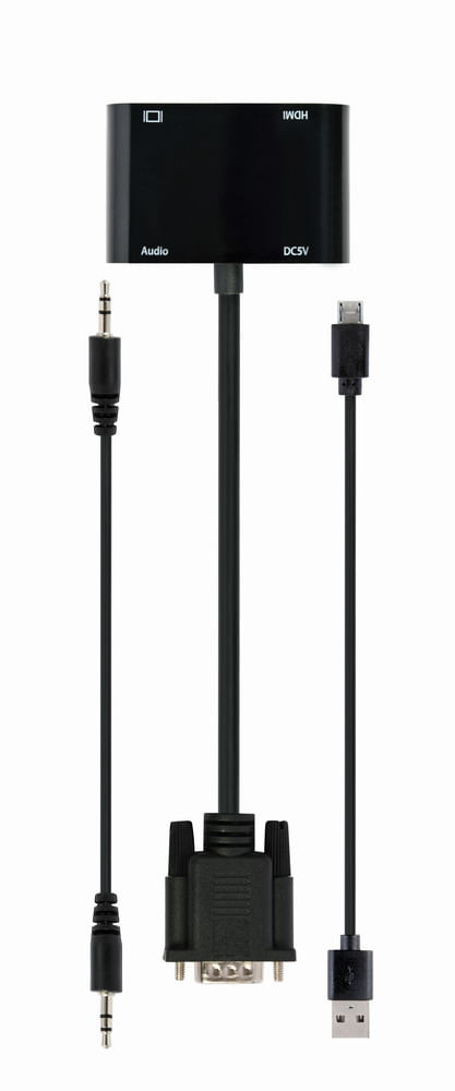 CABLE ADAPTADOR VGA A HDMI VGA 0 15 M NEGRO - PCBox