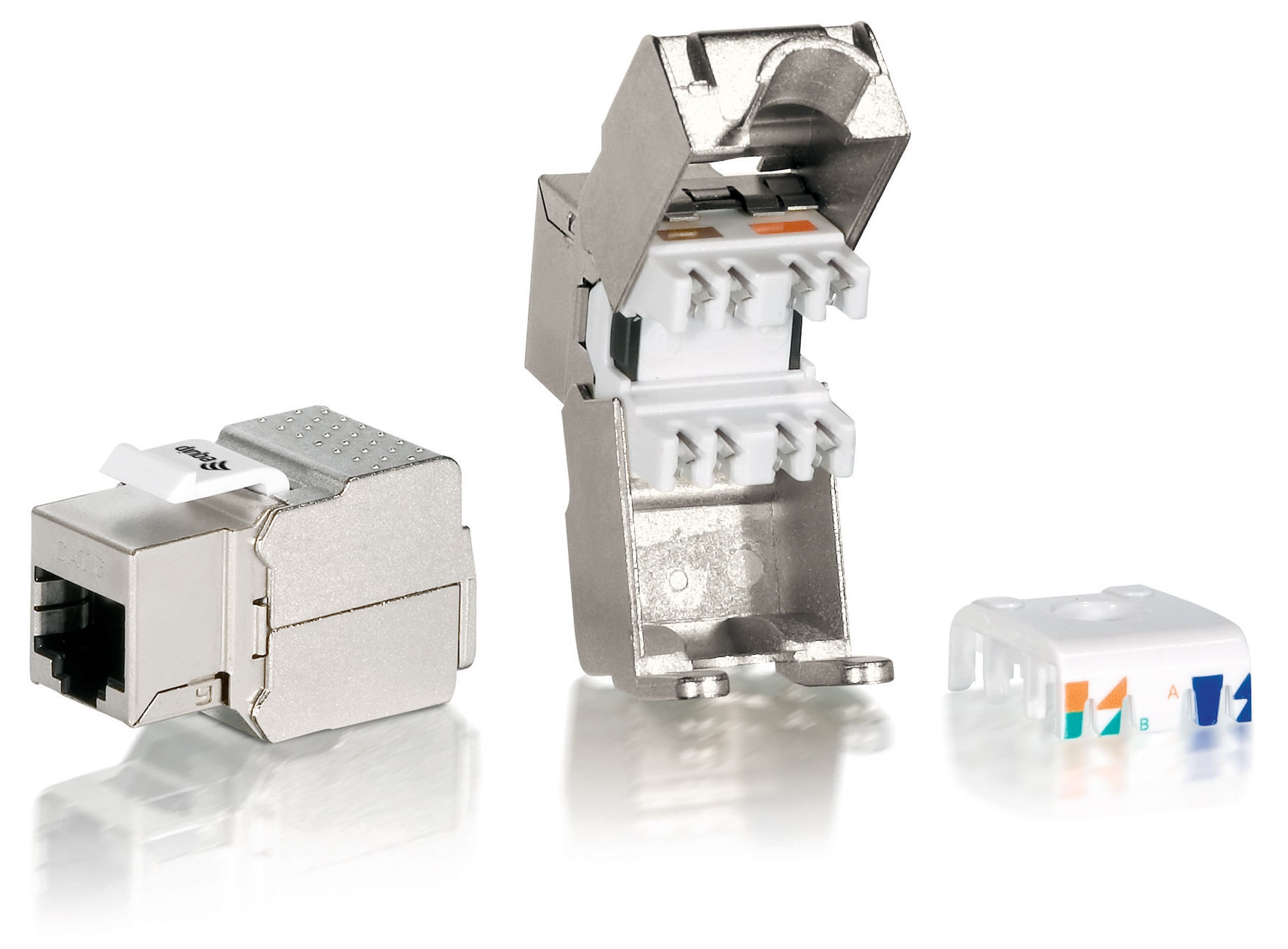 KIT 8 UDS CONECTOR HEMBRA RJ45 FTP CAT6 PANEL KEYSTONE TOOL FREE - PCBox