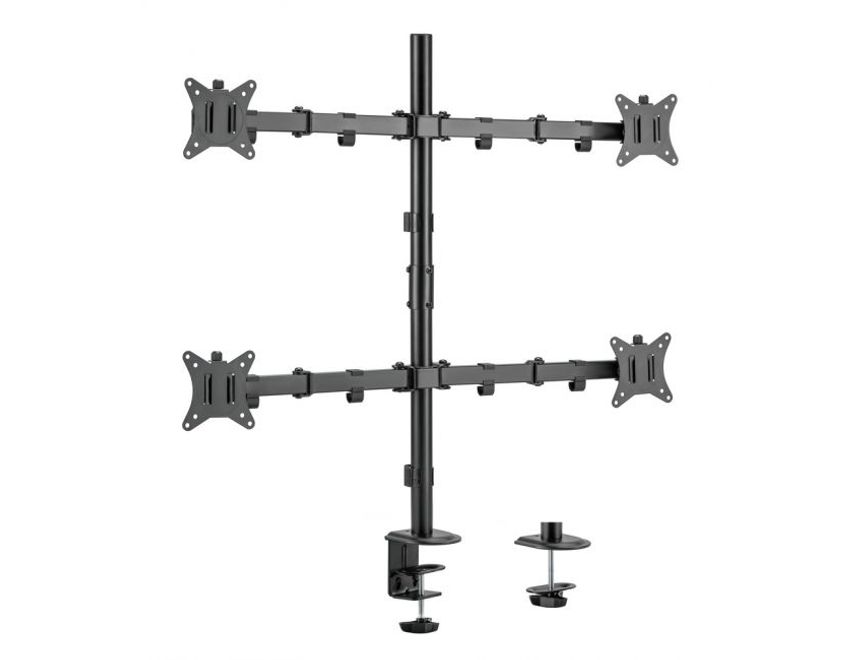 SOPORTE PANTALLA PARA MESA 17"-32" DOBLE BRAZO ARTICULADO SOPORTA 4 ...