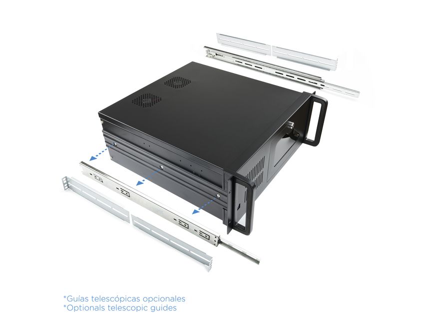 TOOQ Rack 19" 4U sin fuente de alimentación Negro - PCBox PT