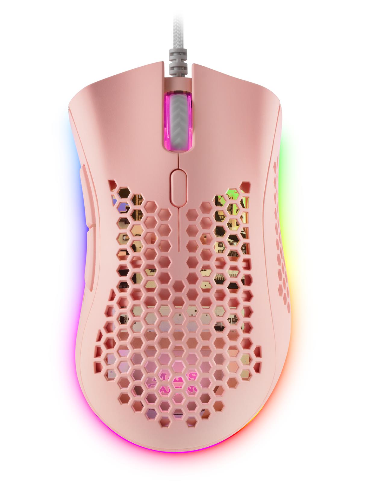 Mais mouse para jogos MMEX 32000DPI 75G RGB ROSA - PCBox