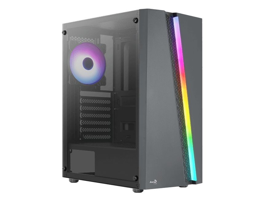 CAJA ATX SEMITORRE AEROCOOL BLADE BLACK FRONTAL CON LINEA RGB Y REJILL ...