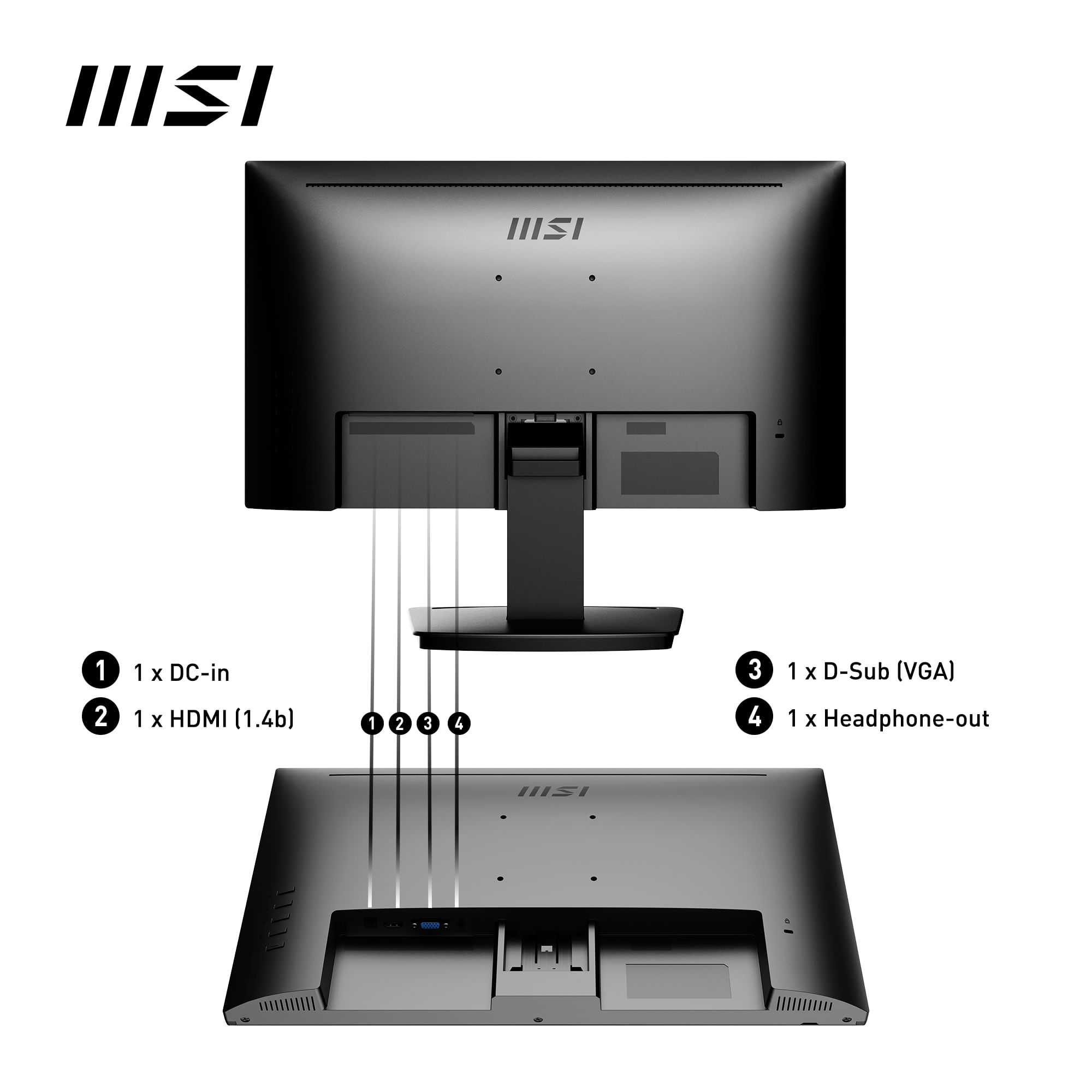 MONITOR MSI PRO MP223 21,45" FHD / 1920 X 1080/ 100HZ/ 4MS/ HDMI /VGA ...
